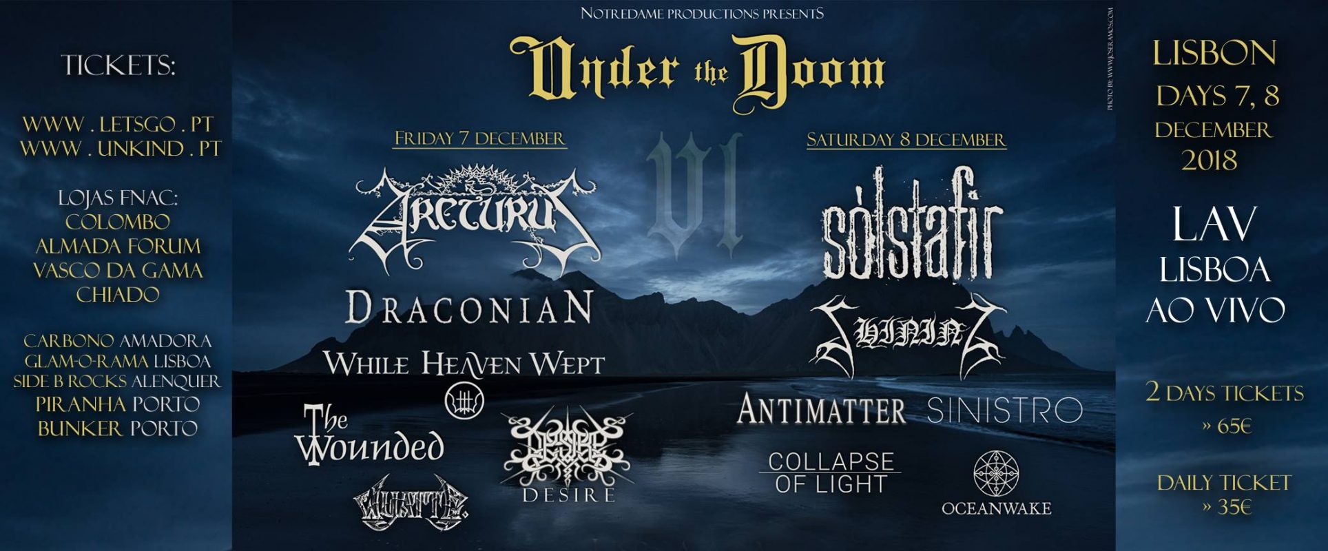 WOM Supports – 07 e 08/12/18 – Under The Doom VI – Lisboa Ao Vivo ...
