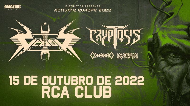 15.10.22 – Vektor, Cryptosis, Comaniac, Algebra – RCA Club, Lisboa ...